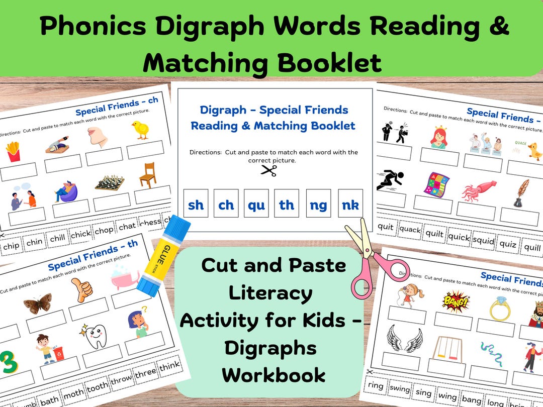 Phonics Digraphs, Special Friends Digraphs, Phonics Workbook, Kids ...