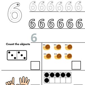 Number Tracing, Counting and Matching Worksheets, Classroom Math Number ...