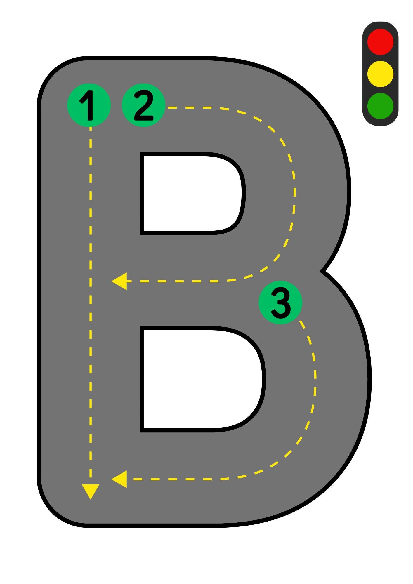 Alphabet Road Tracing Worksheets: A-Z Uppercase Car Theme (digital ...
