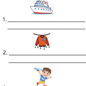 Phonics Sentence Writing Worksheets: Picture Prompts, Kindergarten ...