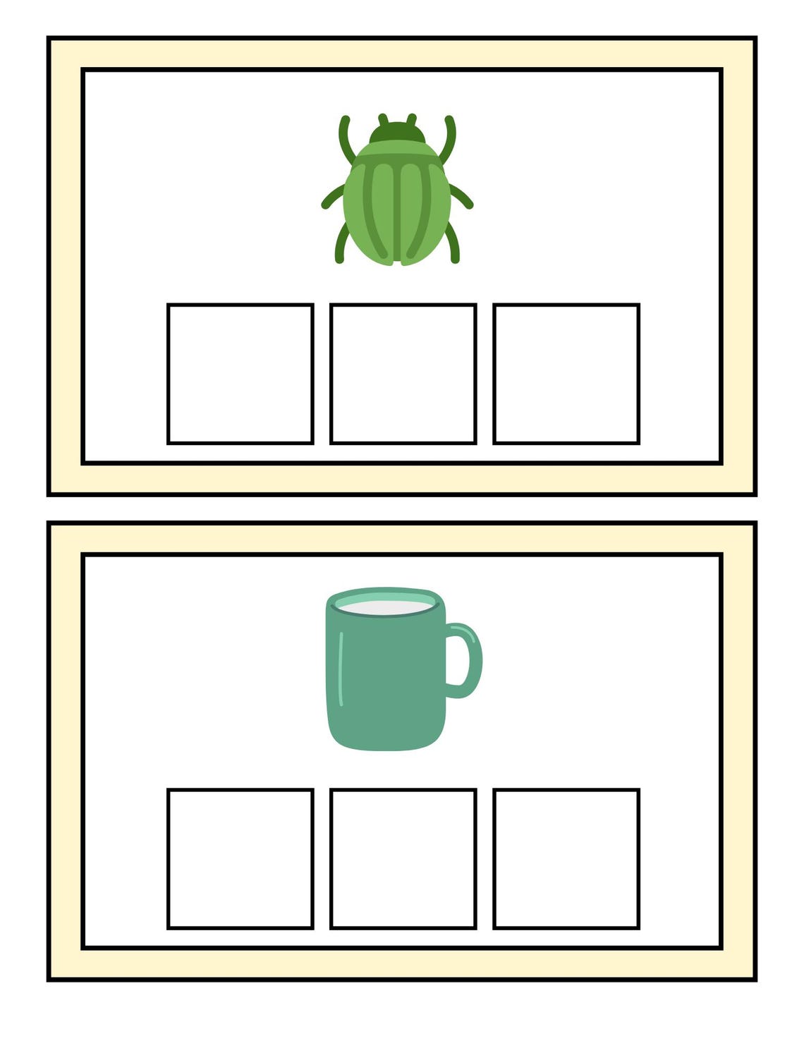 Phonics CVC Word Flashcards Three Letter Words Cards, Learning to Read ...