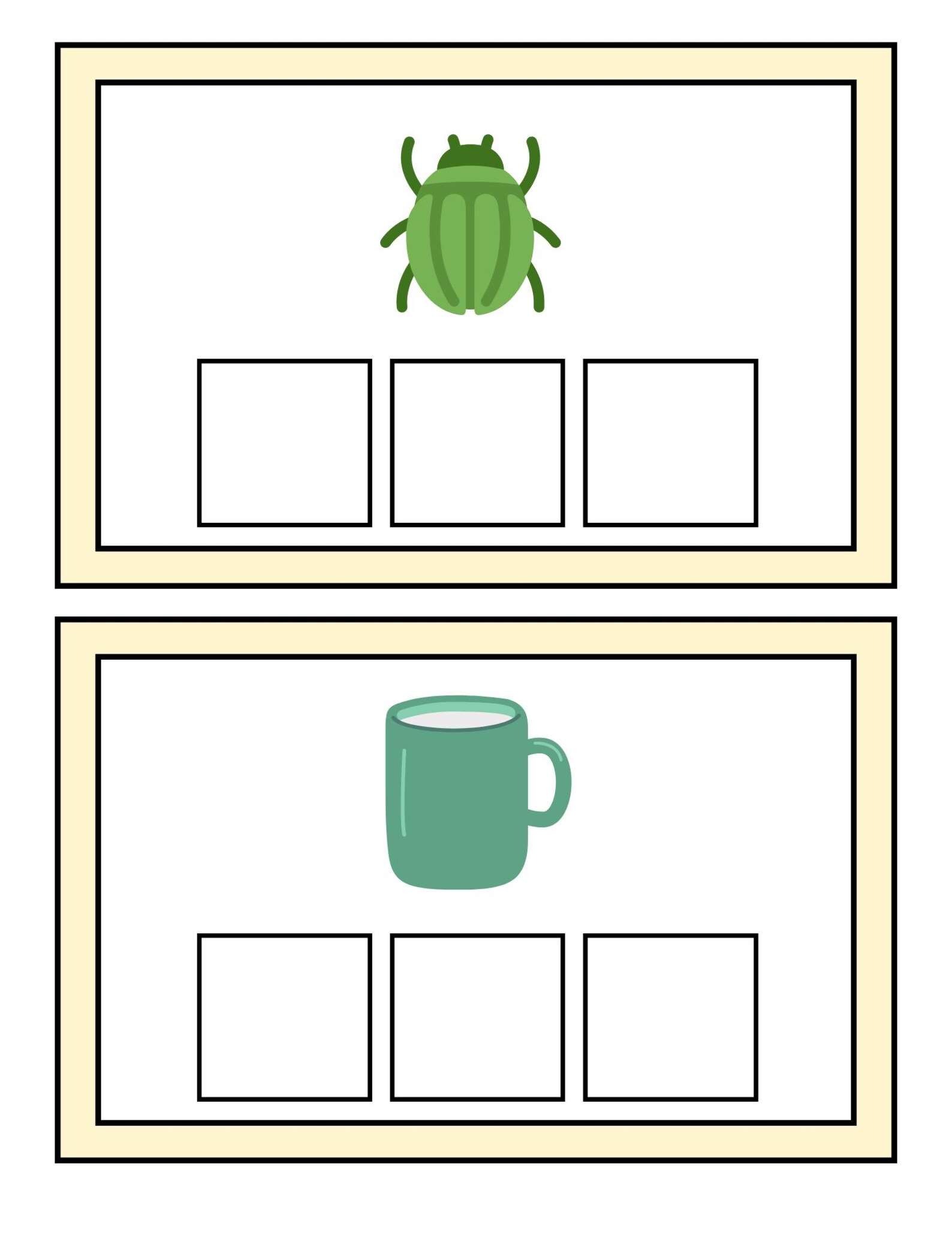 Phonics CVC Word Flashcards Three Letter Words Cards, Learning to Read ...