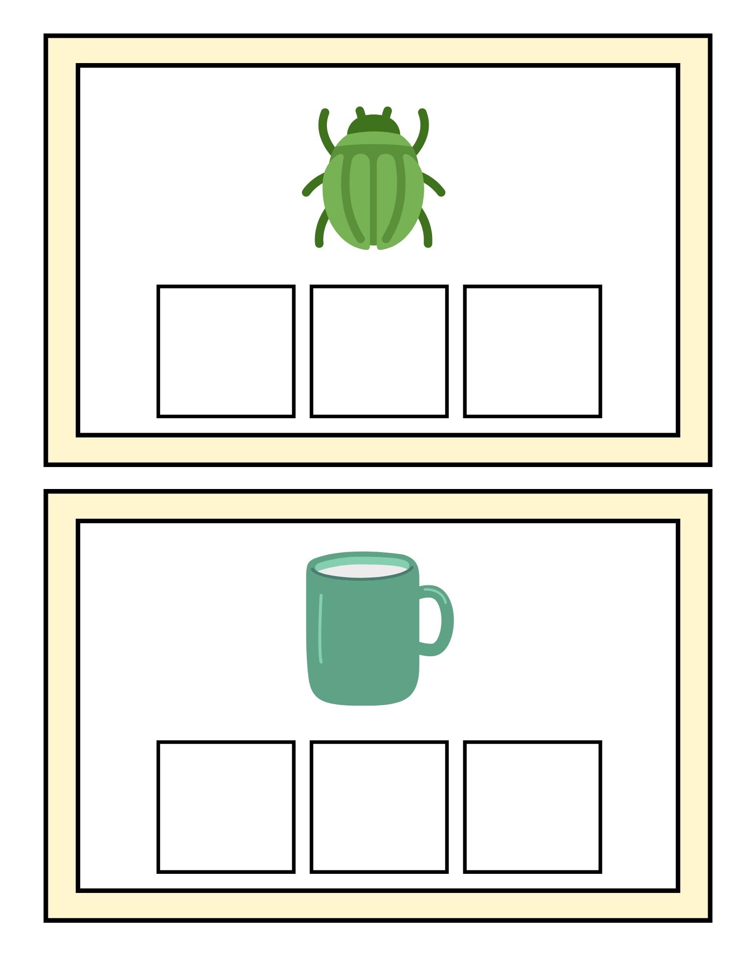 Phonics CVC Word Flashcards Three Letter Words Cards, Learning to Read ...