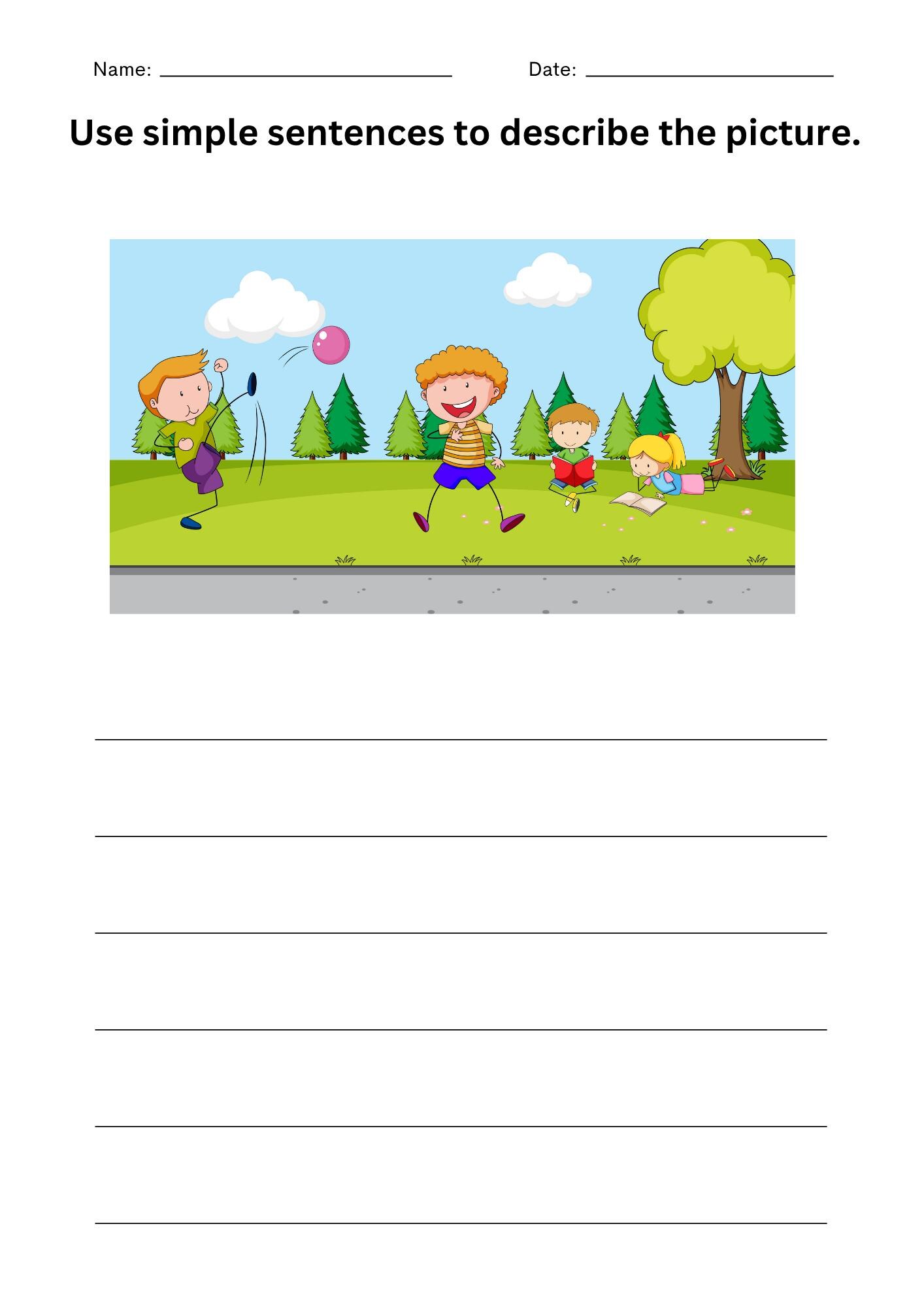 Early Literacy Writing Worksheets: Kindergarten Phonics, Scene Prompts ...