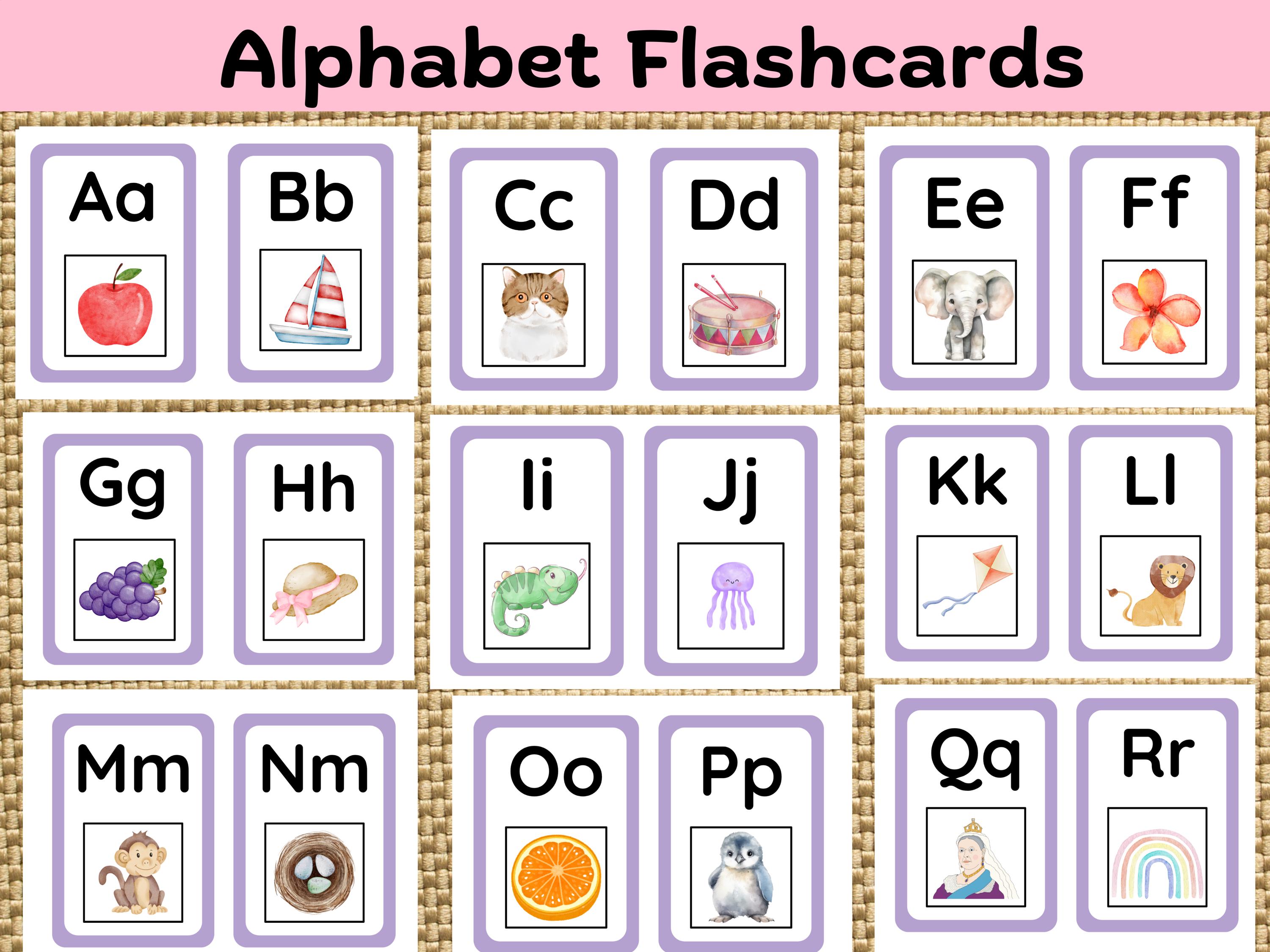 Alphabet Flashcards, Educational Flashcards, Kids Alphabet Cards ...