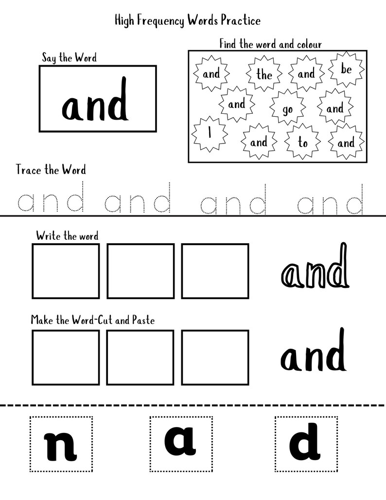Phonics Sight Words Worksheets | High Frequency Words | Early Learning ...