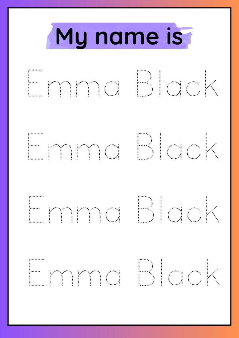 Editable Name Tracing Mats: Personalized Learning, Preschool ...