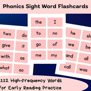 Sight Word Flashcards, Phonics Flashcards for Kids, High-frequency Word ...