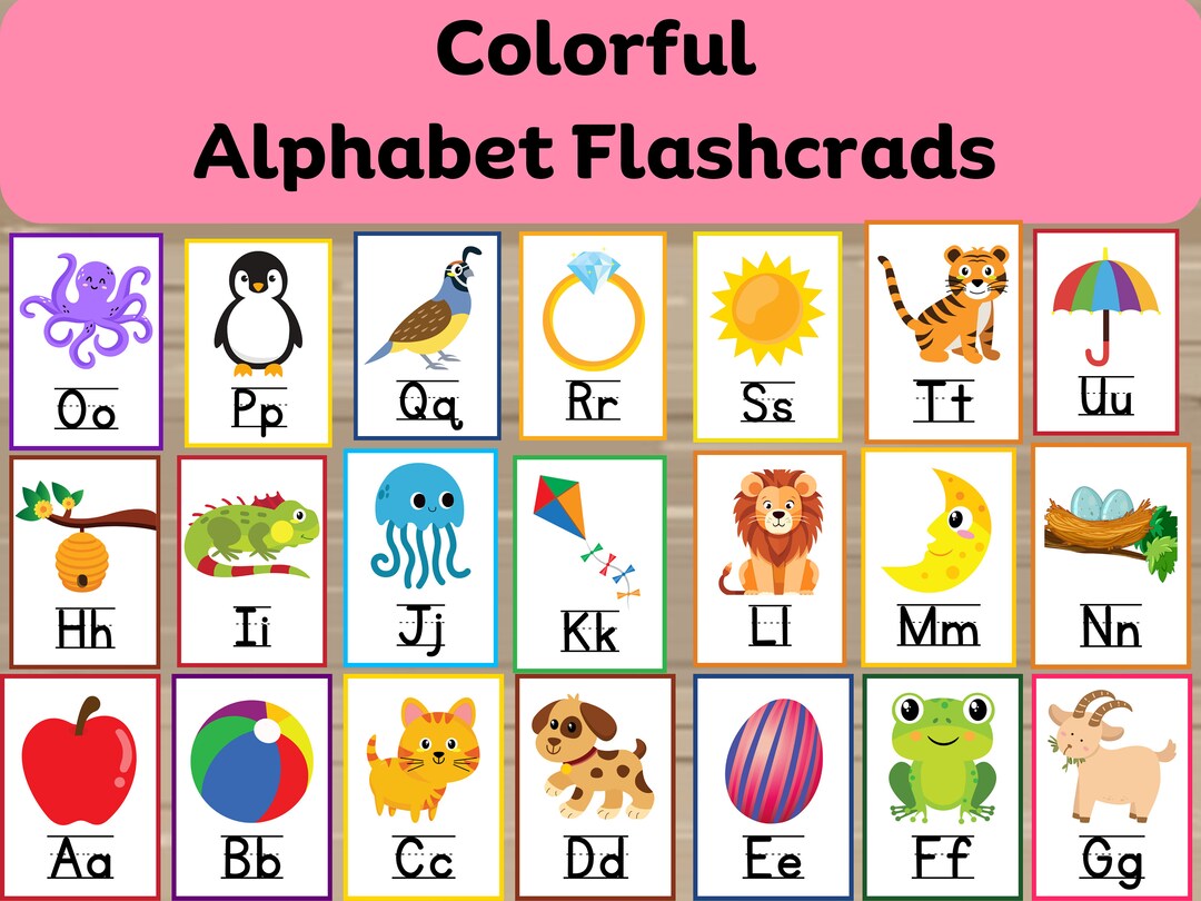 Colorful Alphabet Flash Cards Alphabet Posters, Large Format for ...