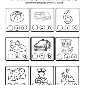 Beginning Sounds Worksheets, CVC Worksheets, Phonics Activities for ...