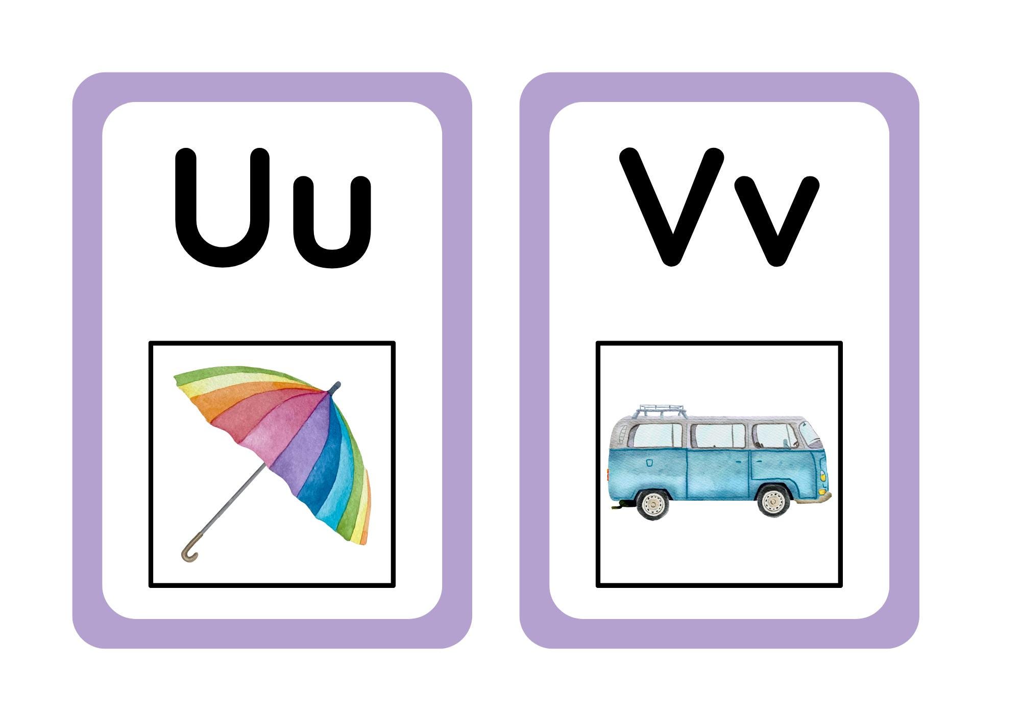 Alphabet Flashcards, Educational Flashcards, Kids Alphabet Cards ...