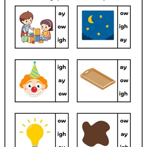 Phonics Digraph Worksheets for Kids | Match Sounds to Pictures| Early ...