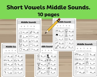CVC Words Worksheets, Phonics Worksheets, Middle Sound Worksheets ...
