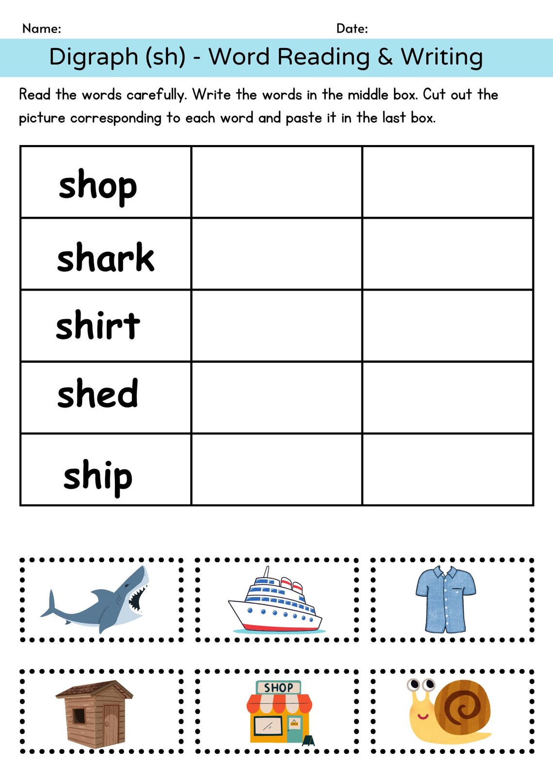 Printable Phonics Digraph Worksheets, Kindergarten Phonics Activities ...