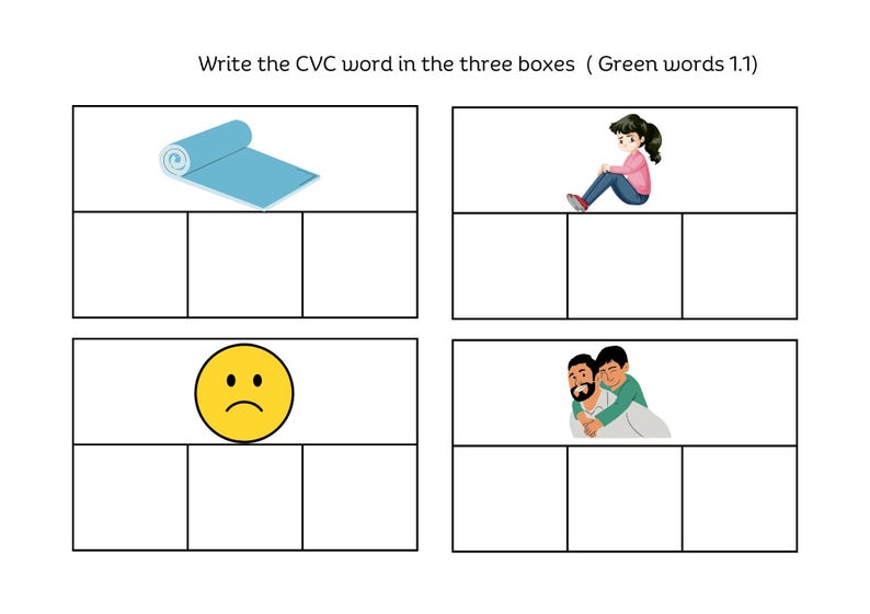 Phonics CVC Word Reading and Writing Practice Early Reading Resources ...