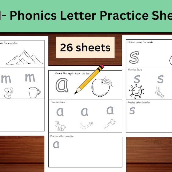 Phonics Lowercase Alphabet Tracing Sheets Kids Educational Tracing ...