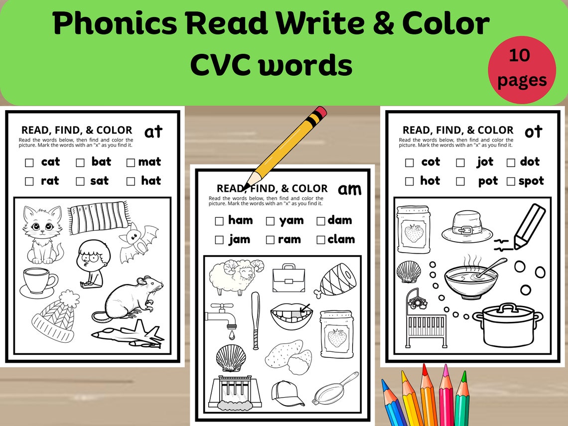 Phonics CVC Words, Early Reading, Three Letter Words, Printable ...