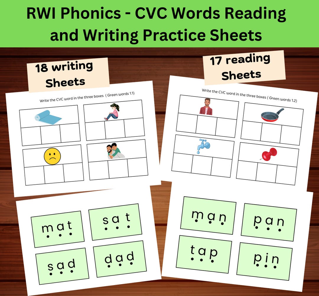Phonics CVC Word Reading and Writing Practice | Early Reading Resources ...