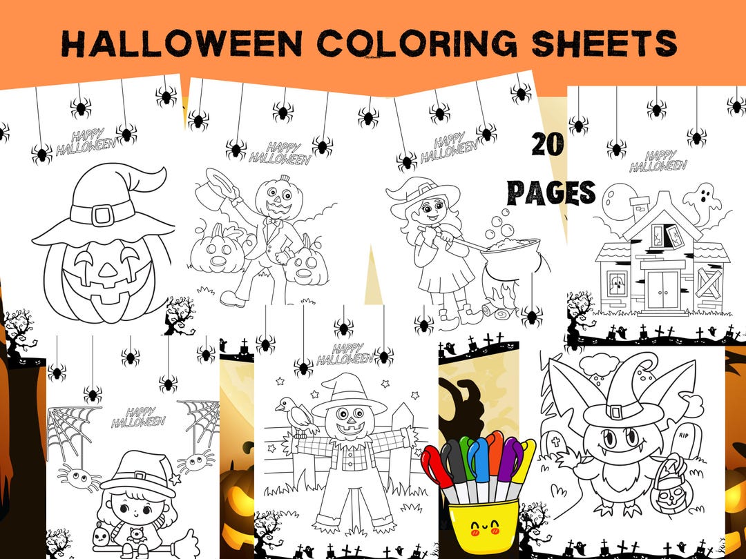 Kids Halloween Coloring Sheets, Halloween Printables, Halloween ...