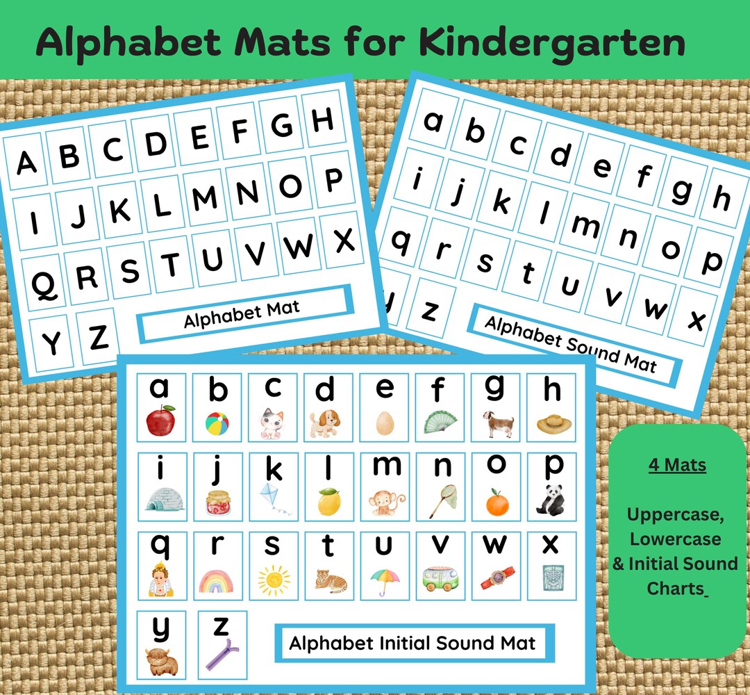Kindergarten Phonics Alphabet Mats: Uppercase, Lowercase & Initial ...