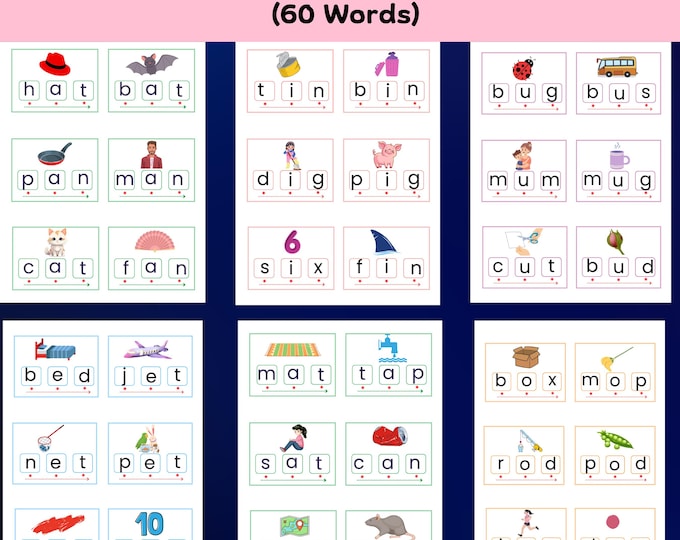 Phonics Printable Word Cards | Homeschool Printables | Word Lists With ...