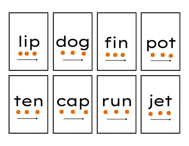 Word Matching Game Phonics Flashcards Learning to Read Homeschool ...