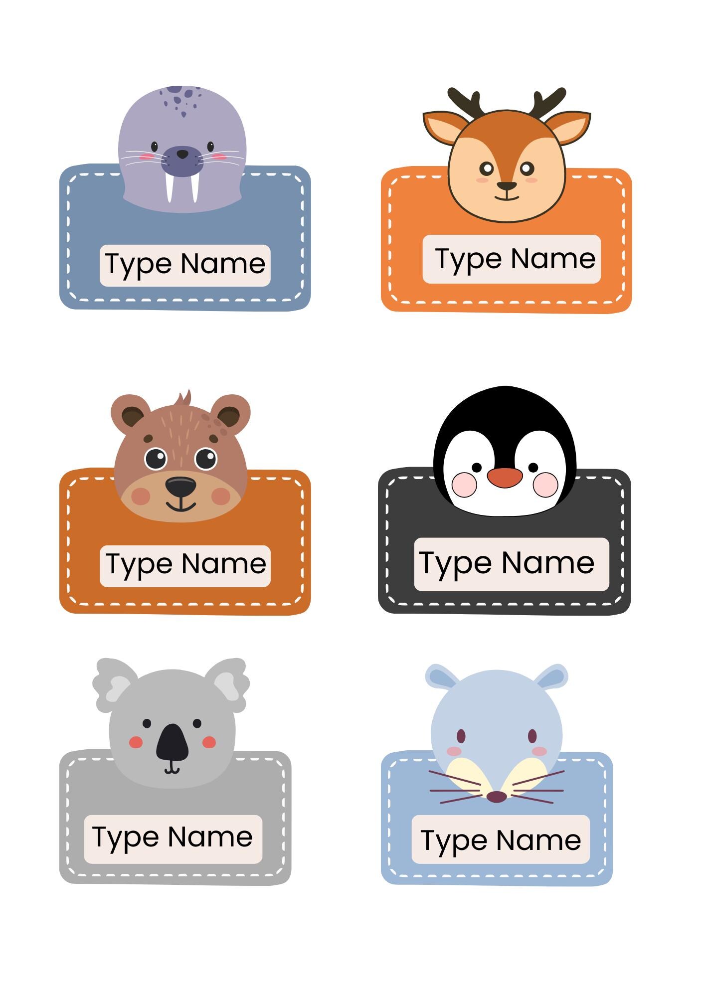 Editable Animal Name Tags: Printable Classroom Labels (instant Download ...