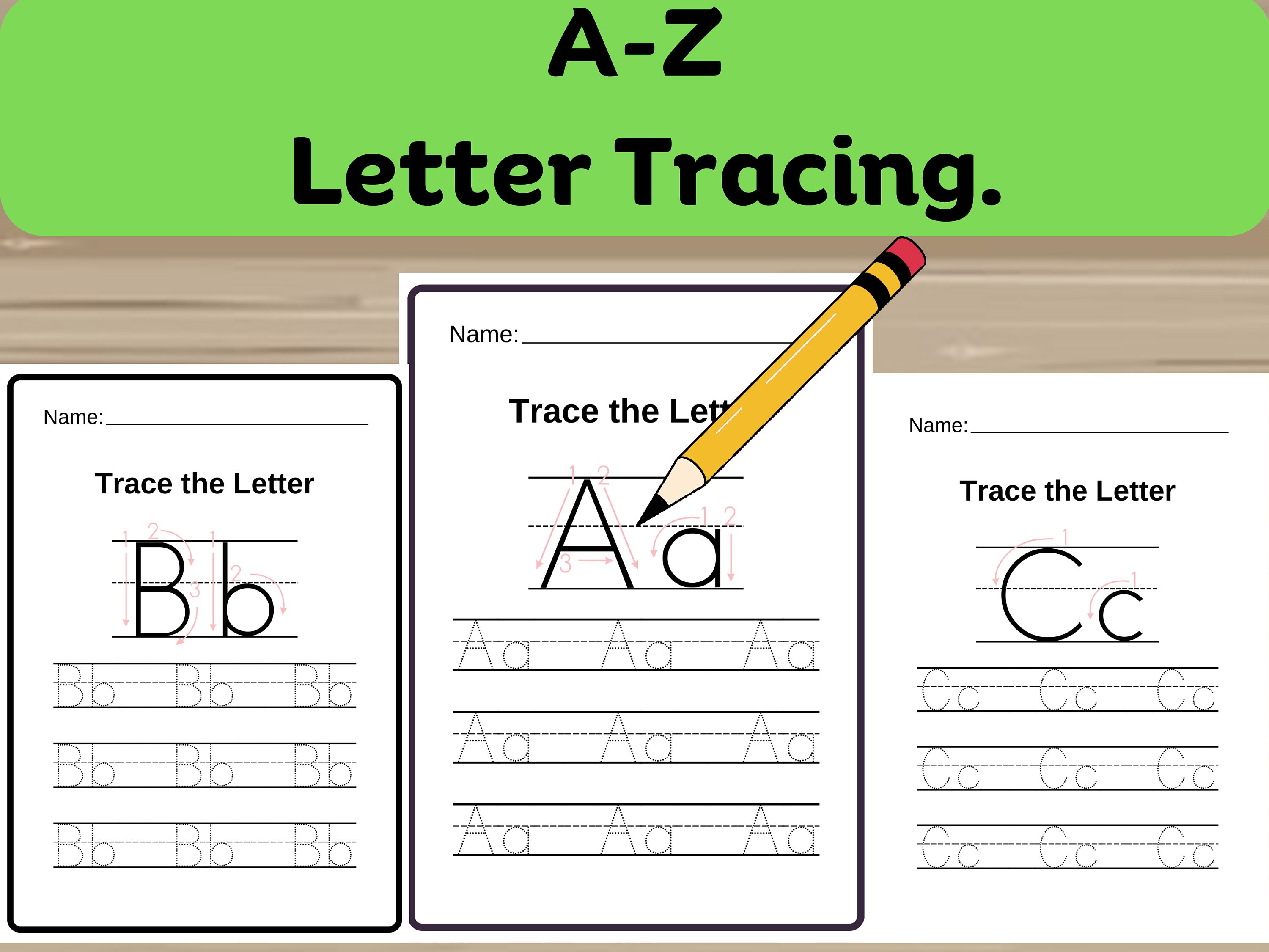 A-Z Tracing Letter Formation and Recognition - Etsy