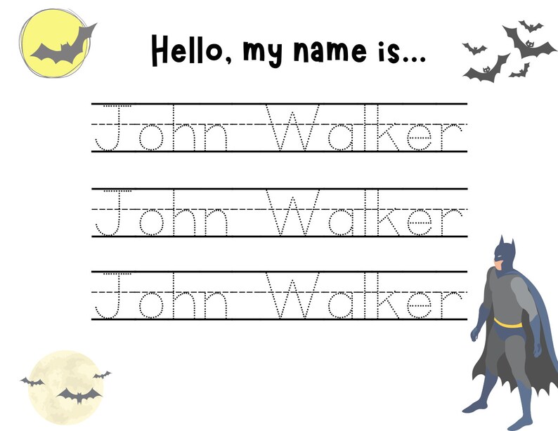 Editable Name Writing Practice, Custom Name Tracing Sheets ...
