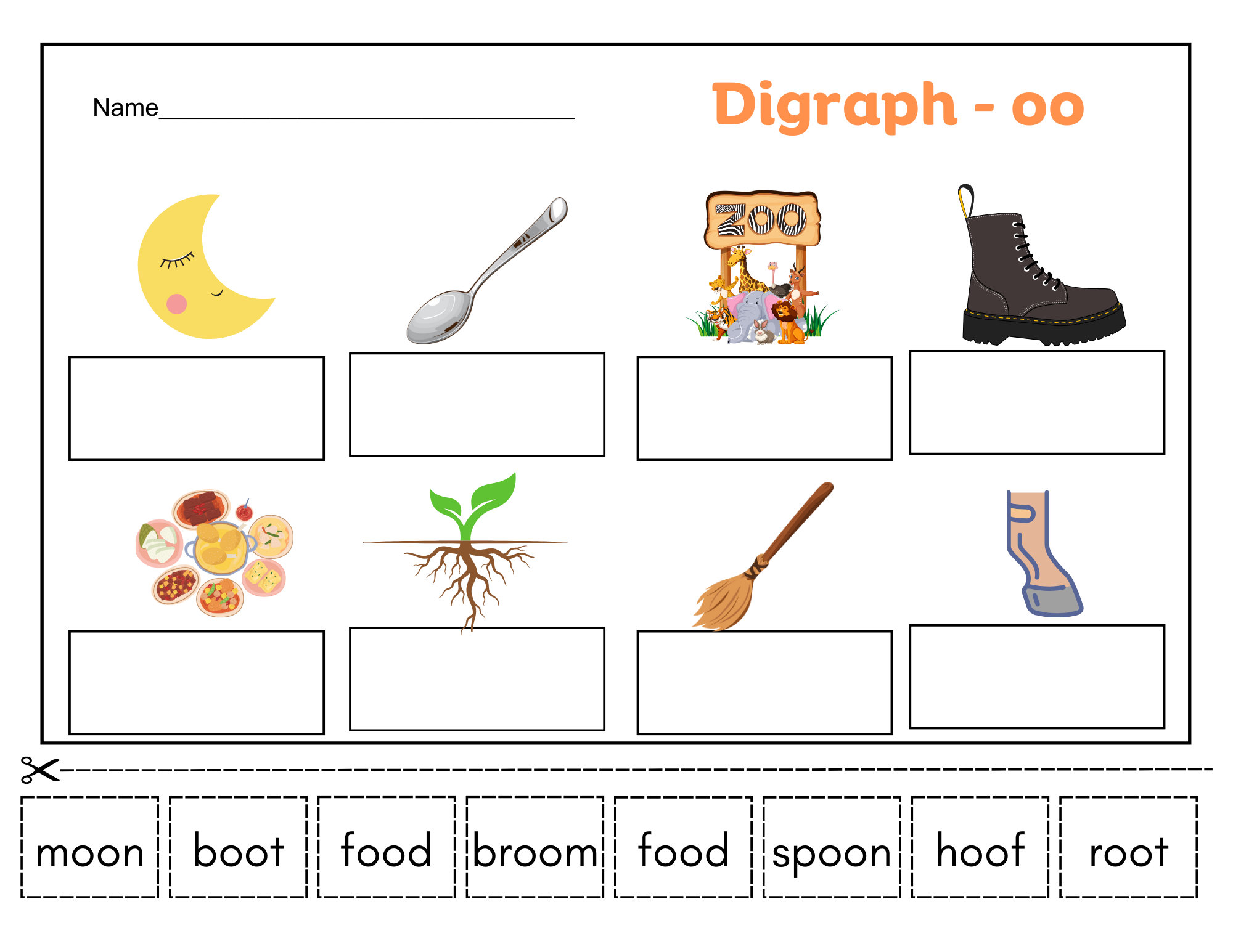 Phonics Digraph Worksheets, Preschool Phonics Picture Matching Sound ...
