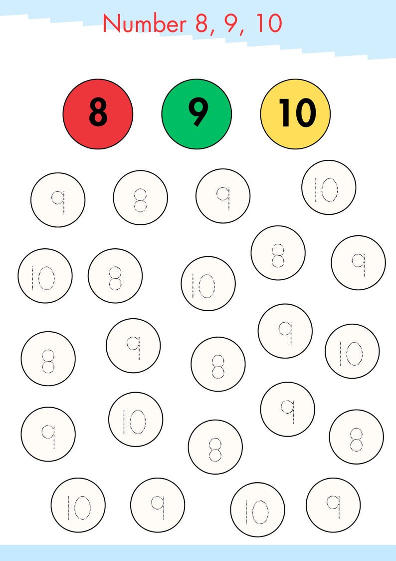Number Recognition Worksheets: Early Math, Counting & Tracing (PDF) - Etsy