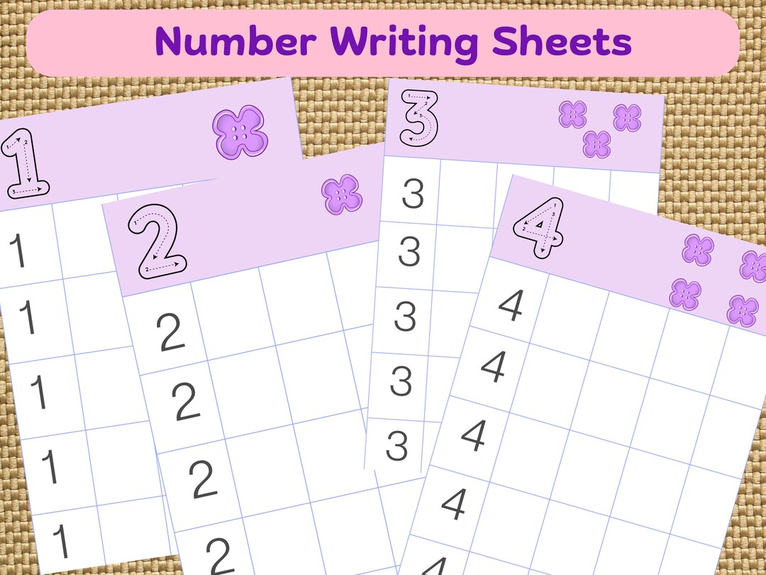 Number Writing Sheets, Number Tracing Sheets, Pre-school Number ...