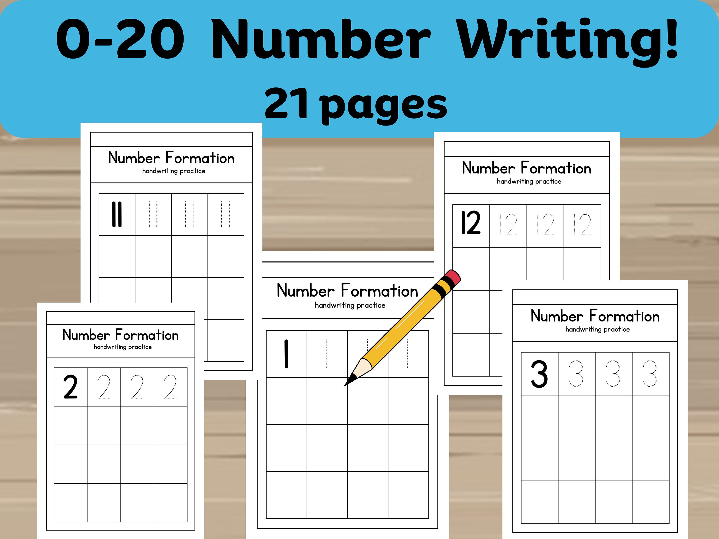 Preschool Numbers Tracing Worksheet, Handwriting Practice, Numbers 0 to ...