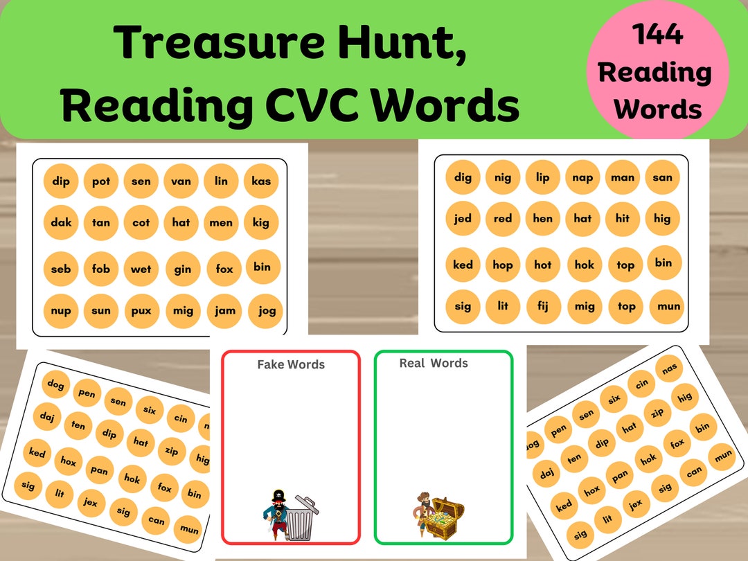 CVC Words Treasure Hunt: Phonics Reading Game (digital Download) - Etsy