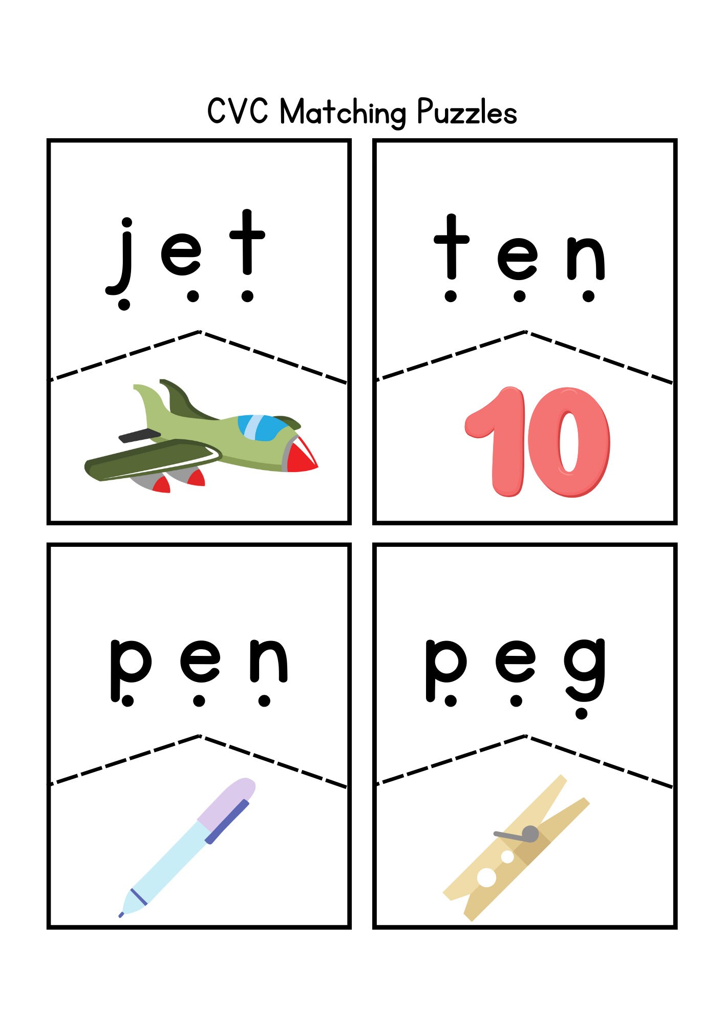 Phonics CVC Words Puzzle, CVC Words Puzzle Game, Interactive Phonics ...