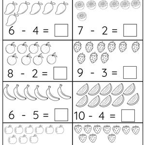 Fruit Math Worksheets: Addition, Subtraction, Problem Solving (PDF ...