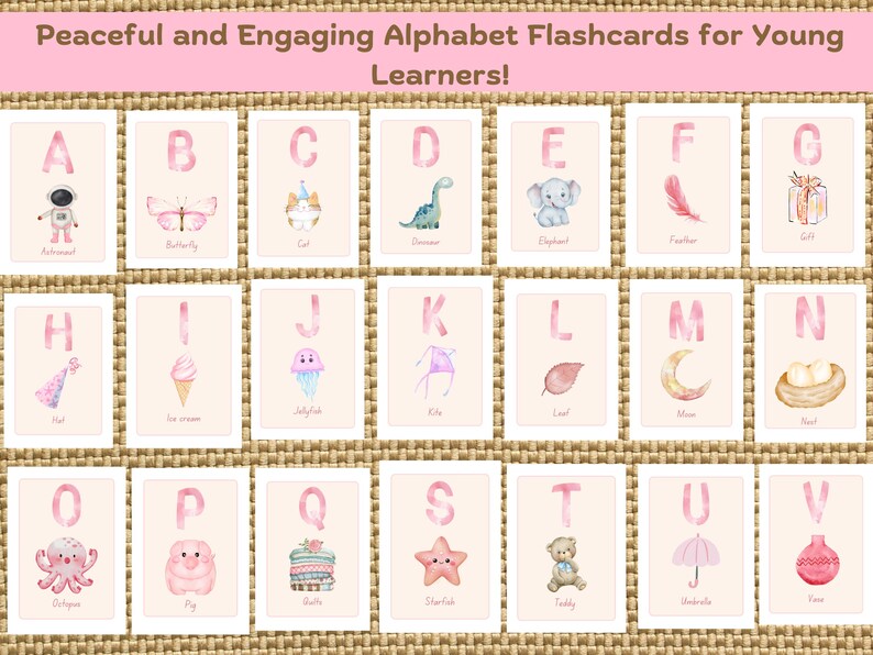 Kids Alphabet Flashcards With Initial Pictures Phonics Learning ...