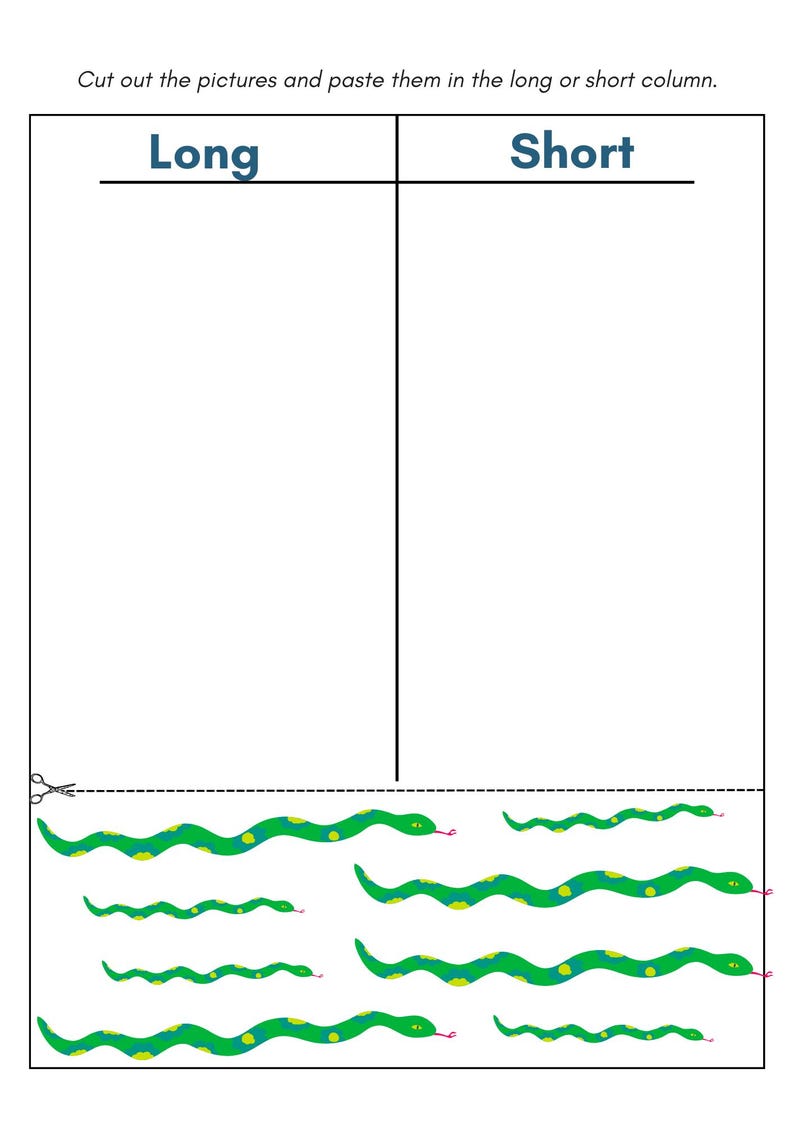 Preschool Math Worksheets: Cut and Paste Sorting Activities (PDF ...