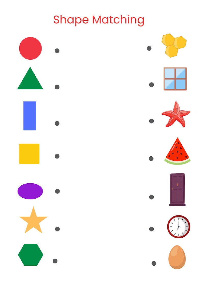 Preschool Shapes Worksheets: Matching, Sorting & Coloring (PDF Download ...