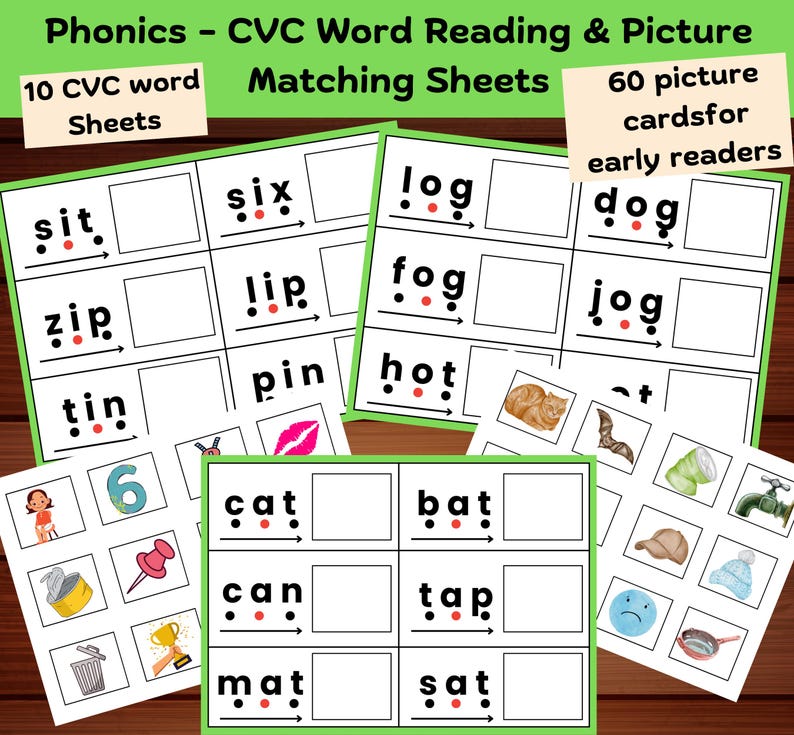 Phonics Worksheets, Kindergarten Literacy Center, Reading Activities ...