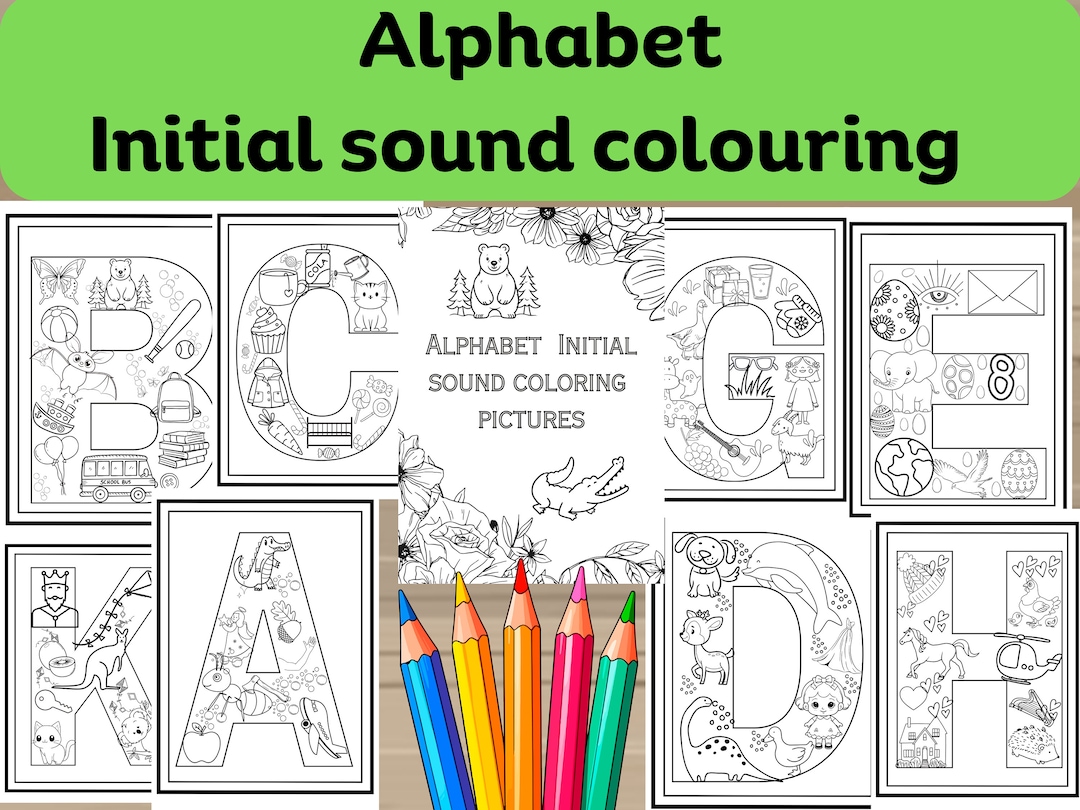 Phonics Alphabet Coloring Initial Sound Coloring Pictures Preschool ...