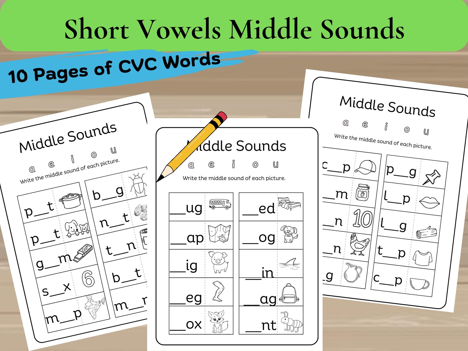 Phonics Bundle, Phonics Reading Three Letter Words, Phonics Worksheets ...