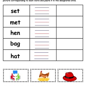 Phonics CVC Words Sheets, Reading and Writing Practice, Kindergarten ...