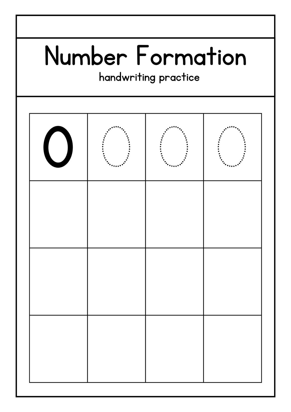 Preschool Numbers Tracing Worksheet, Handwriting Practice, Numbers 0 to ...