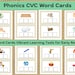Phonics CVC Word Flashcards Three Letter Words Cards, Learning to Read ...