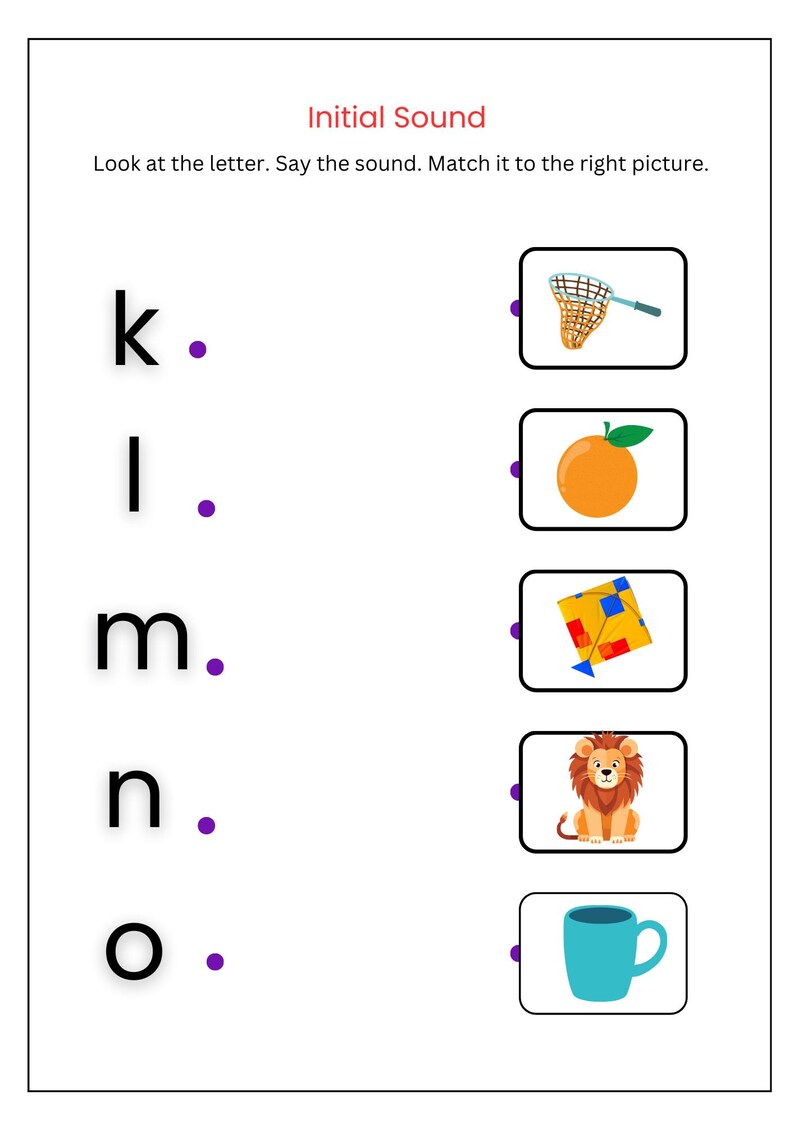 Phonics Initial Sound Matching Worksheets: A-Z Practice (PDF Download ...