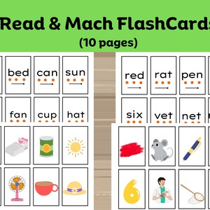CVC Word Matching Game, Phonics Learning, Learning to Read, Homeschool ...