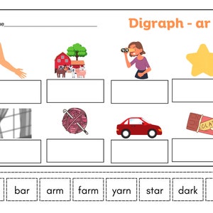 Phonics Digraph Worksheets, Preschool Phonics Picture Matching Sheets ...