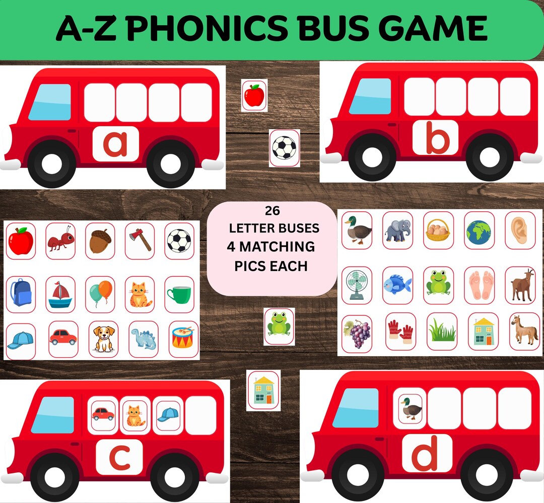 Alphabet Phonics Matching Game: A-Z Letter Sound Activity (PDF Download ...