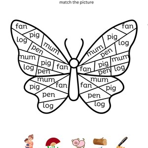 CVC Words Reading and Coloring Activity Sheets: Phonics Practice ...